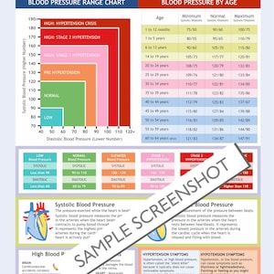 Blood Pressure Chart, Digital Download PDF, Heart Health, High Blood ...