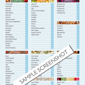 Antioxidant-rich Food Chart, Digital Download PDF, Diet Planner ...