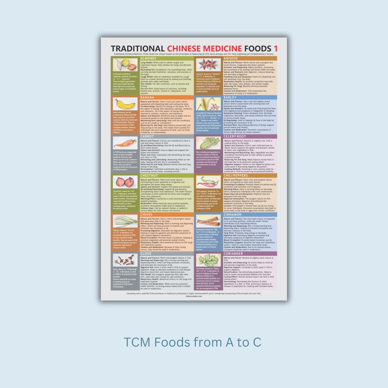 TCM Food Chart: Traditional Chinese Medicine Diet Guide (A4 Digital ...