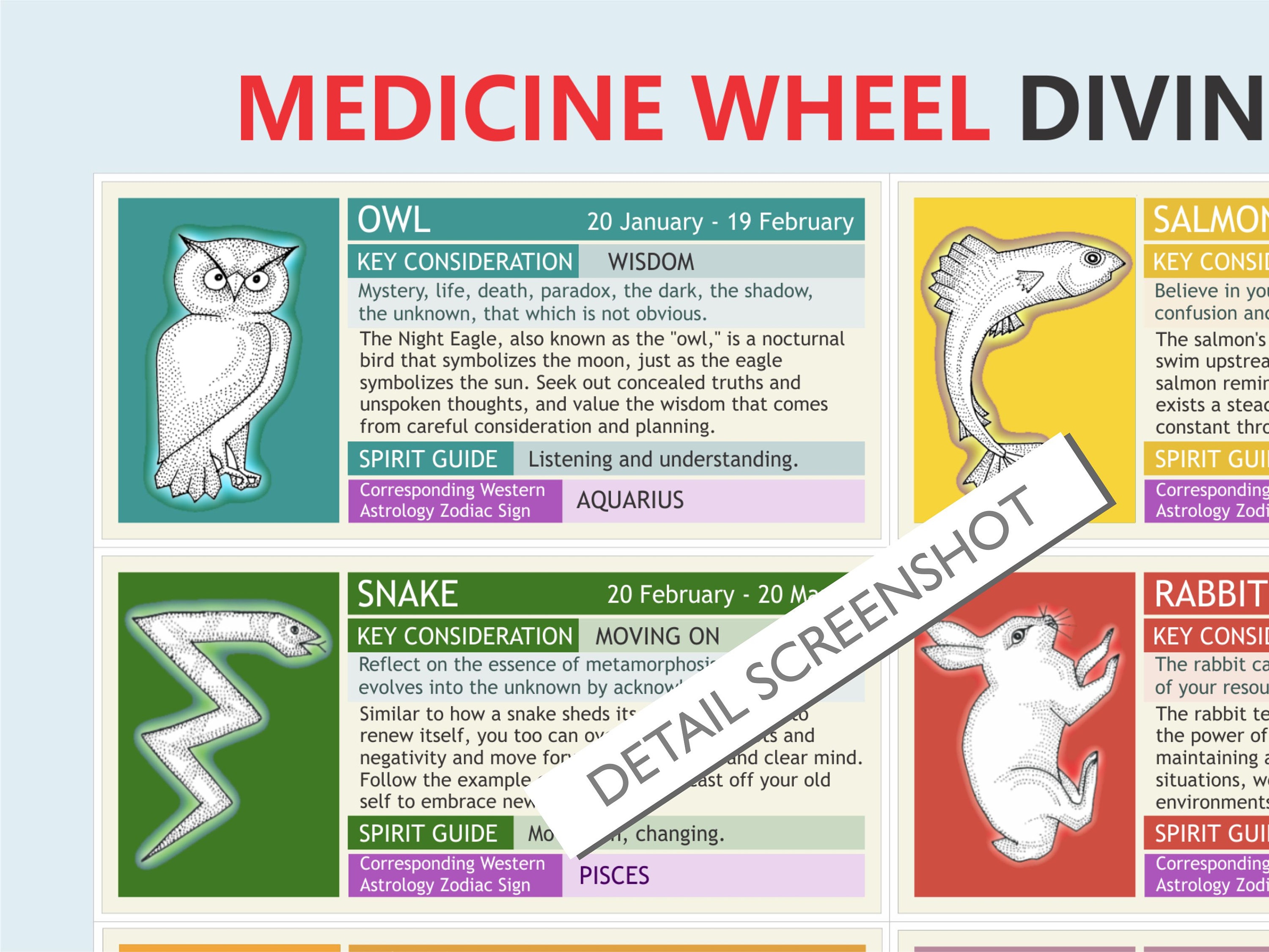 Medicine Wheel Divination Chart, Digital Download PDF, Wheel of Life ...