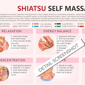 SHIATSU Massage Chart, Digital Download PDF, Hiatsu Points, Jet Lag ...