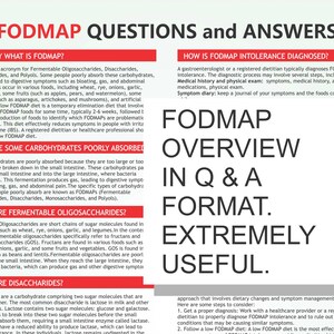 FODMAP Diet Info Chart, Digital Download PDF, FODMAP Foods, Irritable Bowel Syn, Less ...
