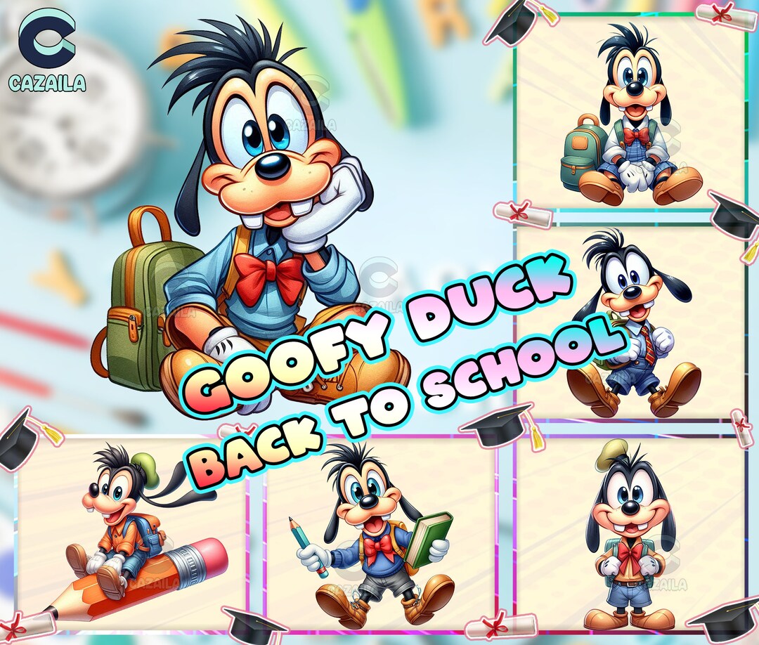 7 Designs Back to School Png Bundle, Cartoon Character Back to School ...