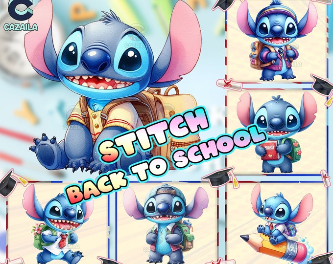 Bundle Stitch School Png, Back to School Stitch Shirt Design ...