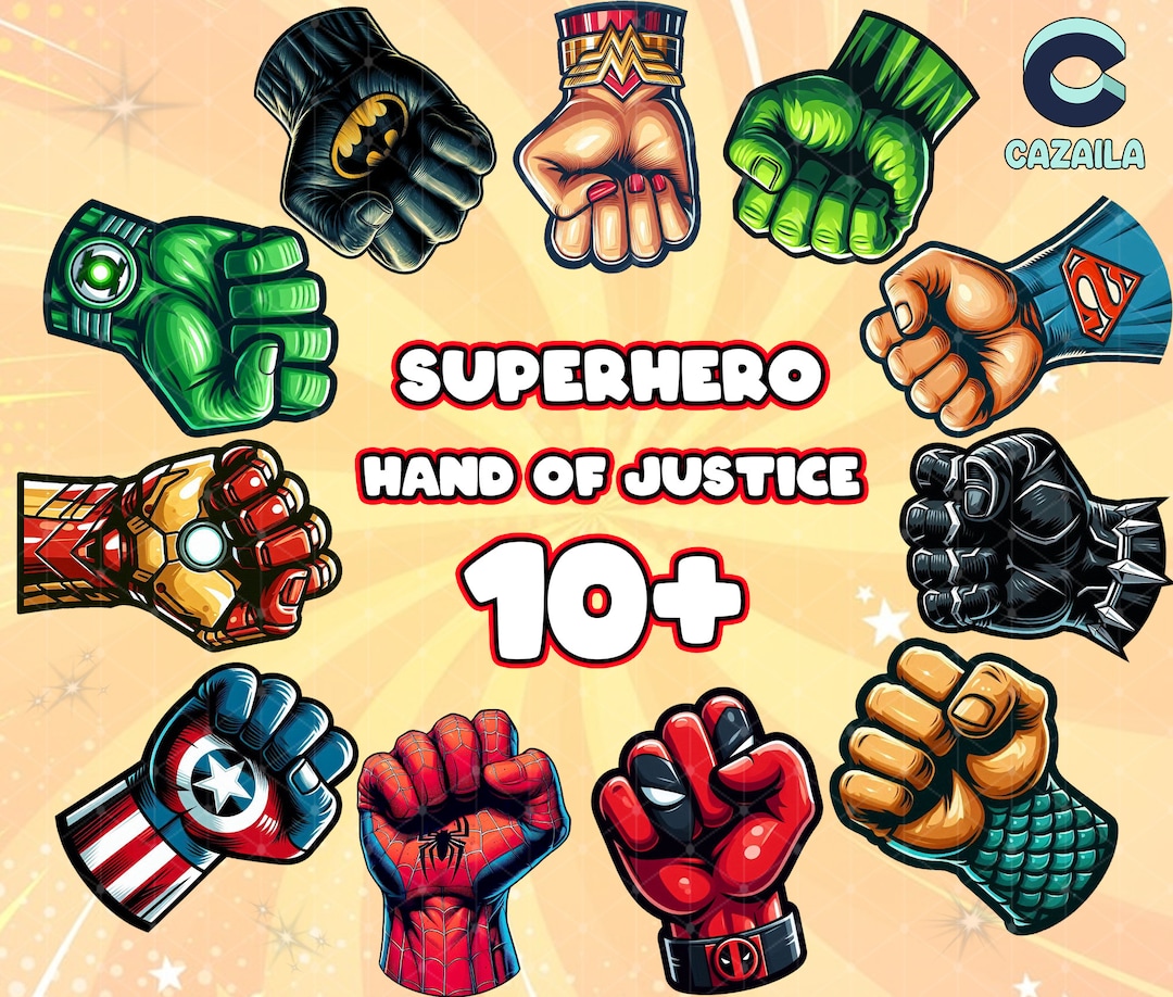 11 Designs Super Hero Hand Png Bundle, Hand of Justice Png, Superhero ...