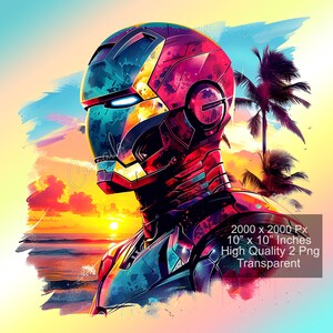 Superhero Characters Art Neon Color With Sublimation Design Png ...