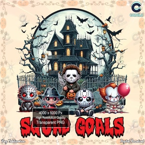 Squad Goals Horror Png, Horror Chibi Style Png, Halloween Castle Png ...