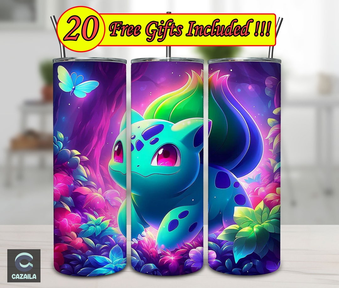 PKM Cartoon 20oz Skinny Tumbler Sublimation Designs, Anime Cute for ...