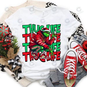 Green Guy Christmas Thug Life With Sublimation Design PNG, Christmas ...