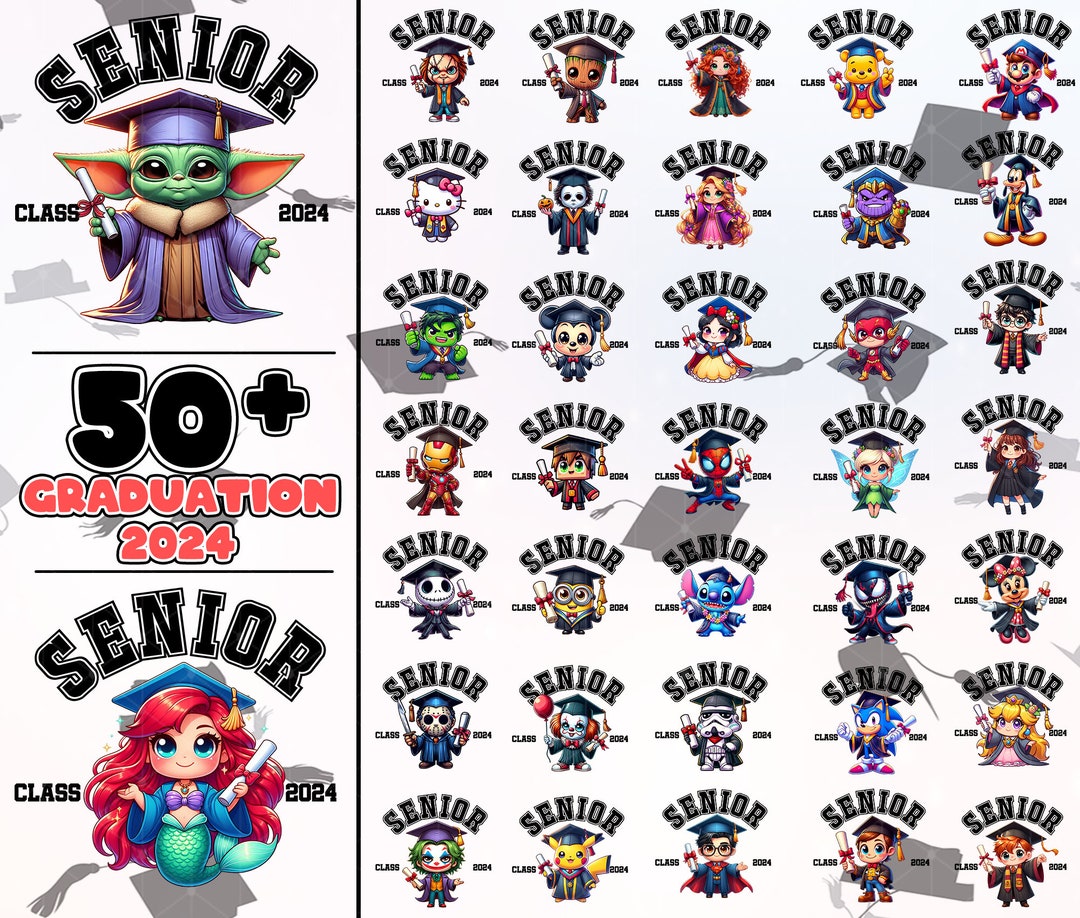 54 Graduation Movie Character PNG Files, Graduation 2024 PNG Bundle ...