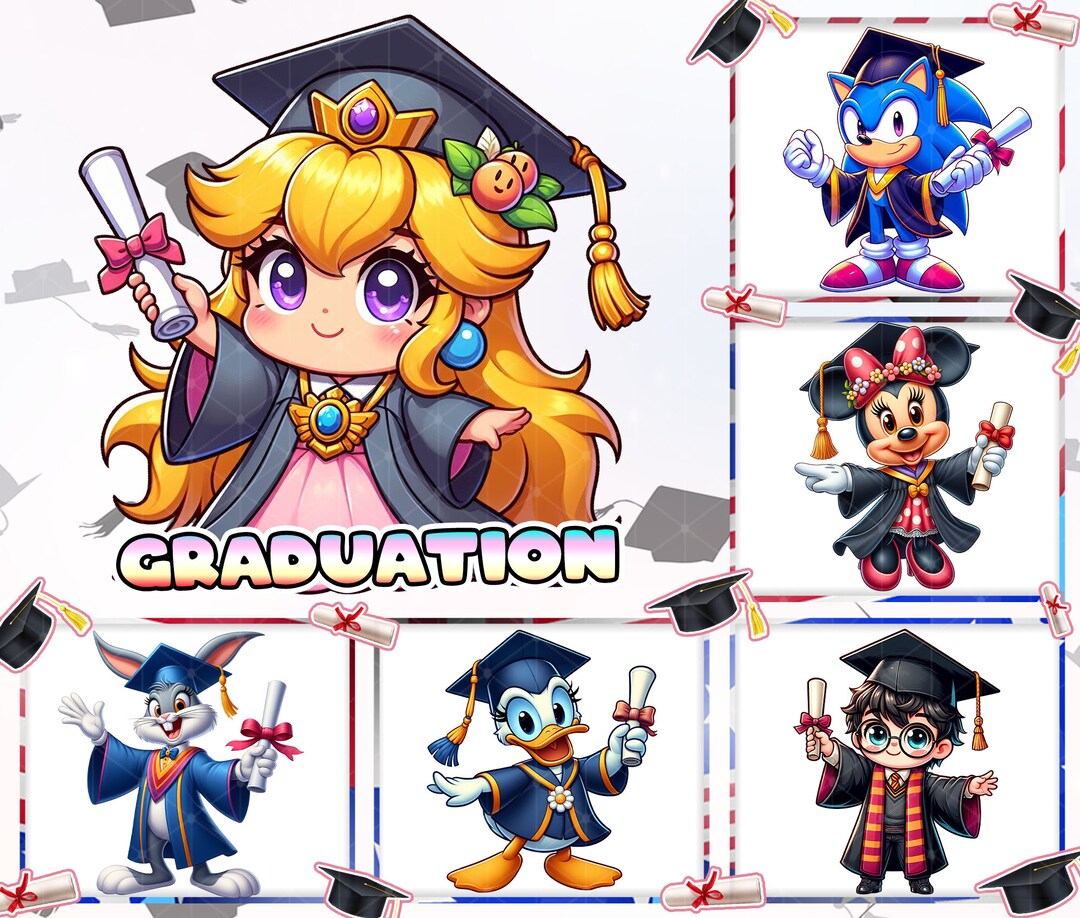 13 Graduation Movie Character Png Files, Graduation PNG Bundle ...
