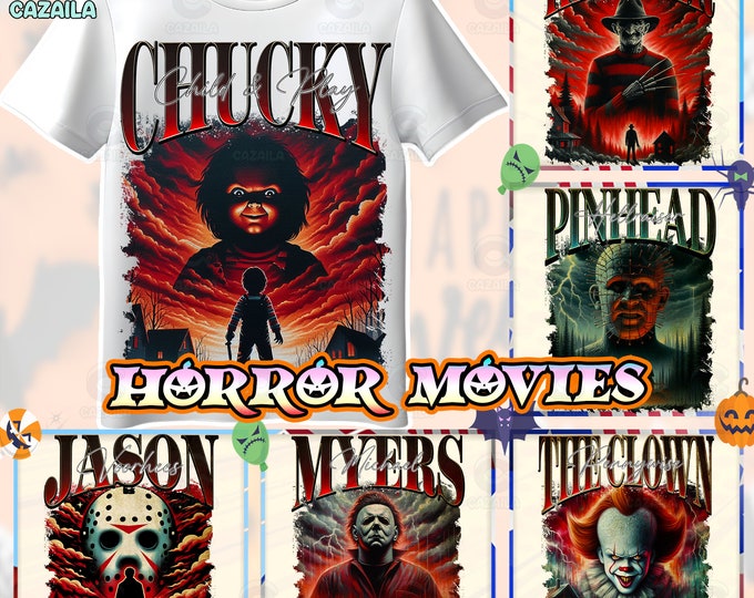 Horror Halloween Popsicle Png Bundle, Cute Horror Clipart, Digital ...