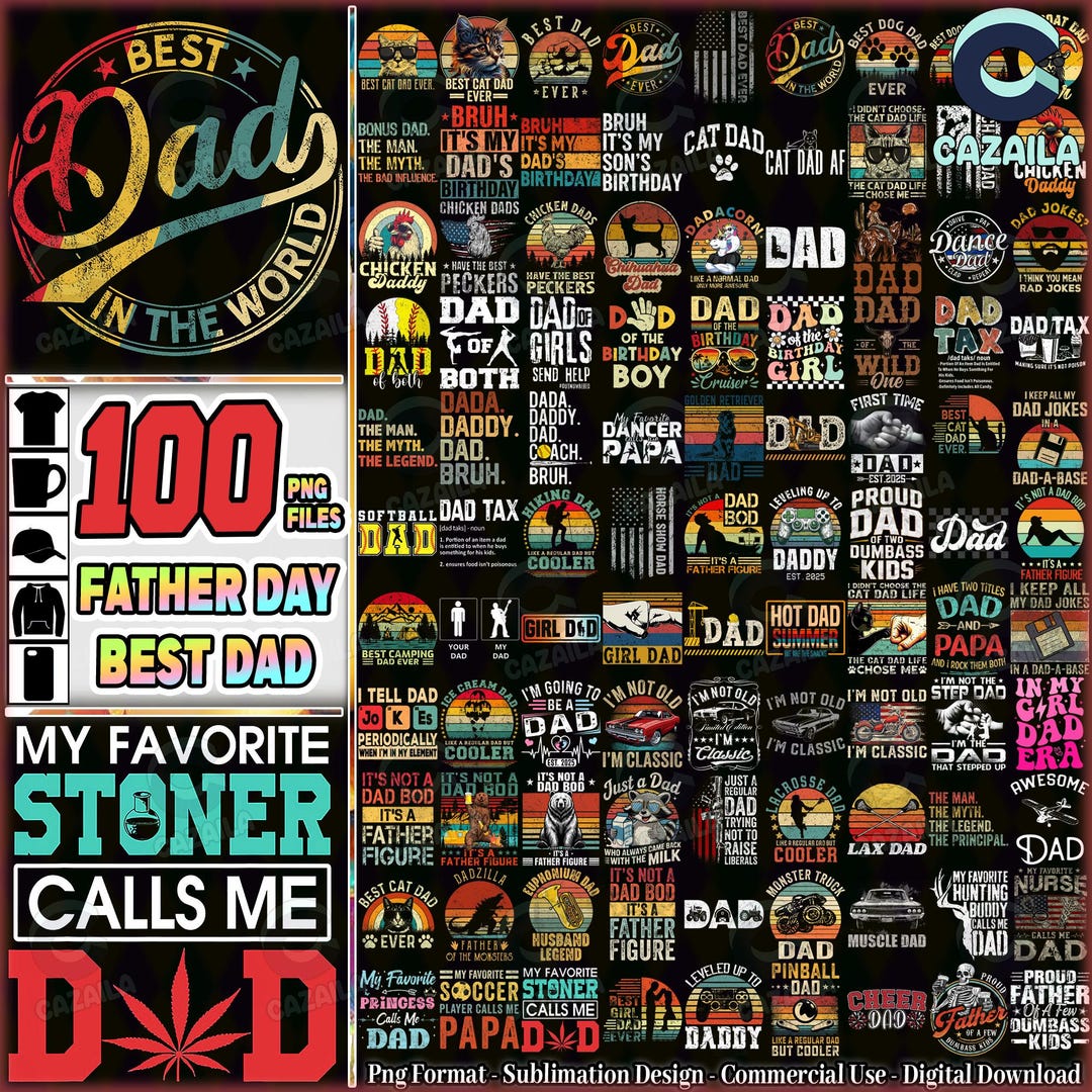 100 Files Dad Png Bundle, Father's Day Png, Best Dad Ever Png, Dad Love ...