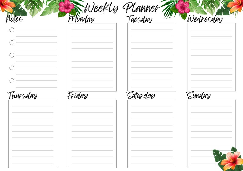 Weekly Planner Printable to Do List, Weekly Organizer Journal,weekly ...