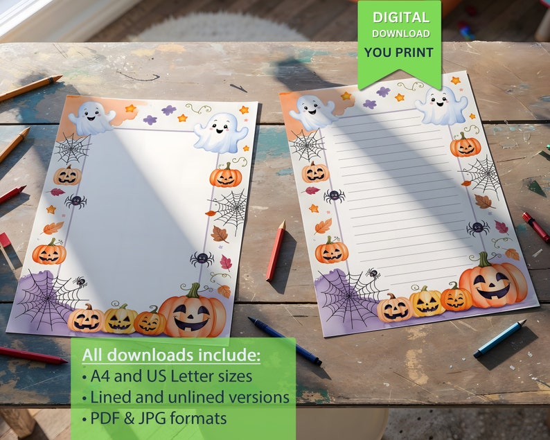 Fun Halloween-themed Printable Writing Paper for Kids – Spooky and Cute ...