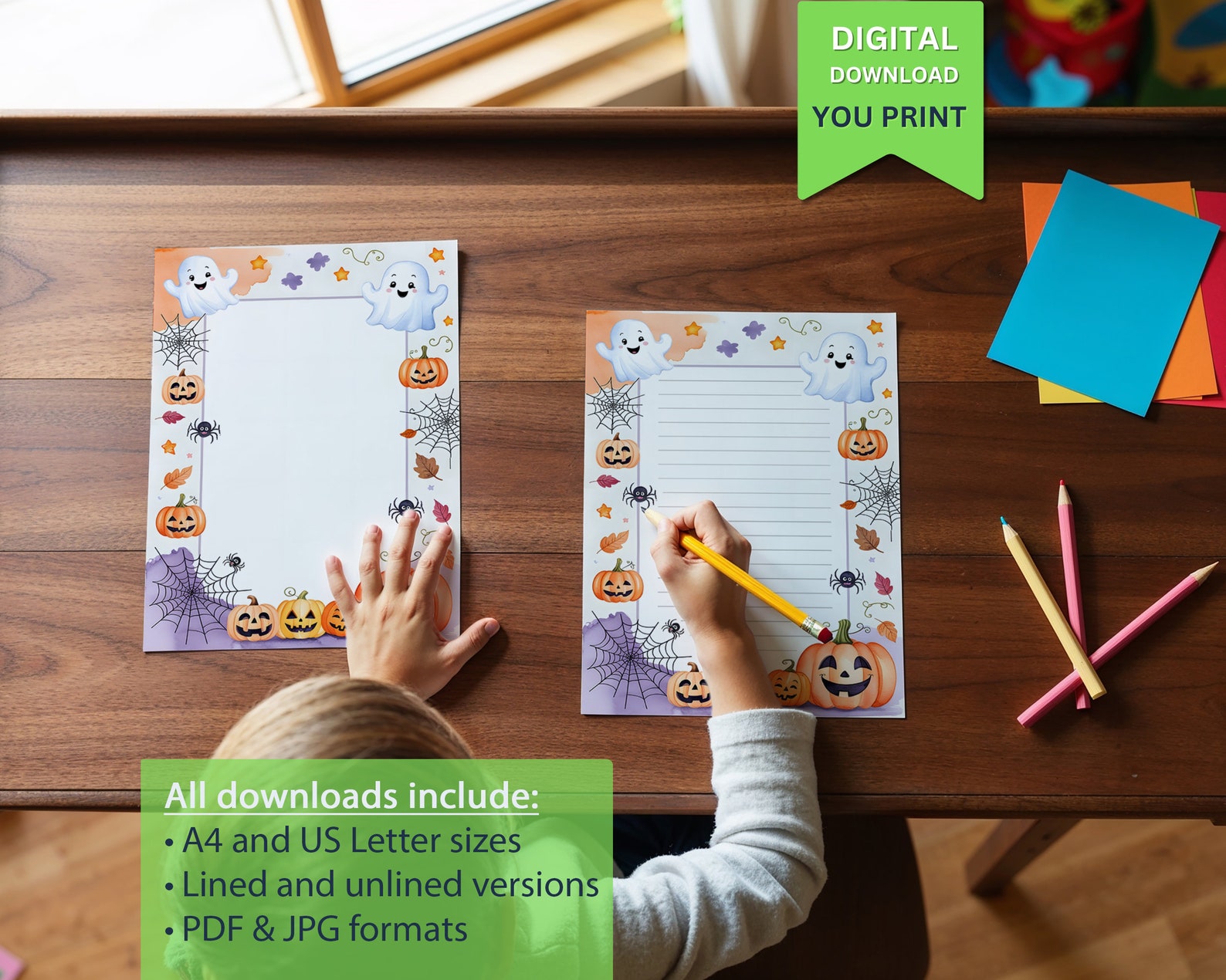 Fun Halloween-themed Printable Writing Paper for Kids – Spooky and Cute ...