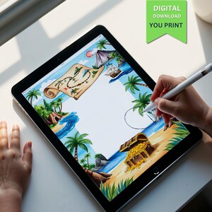 Printable Pirate Treasure Map Writing Paper for Kids, Fun and Creative ...