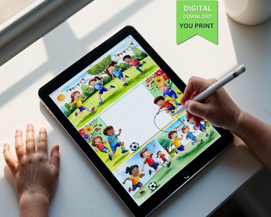 Soccer Stationery for Kids Fun Printable Activity Sheets, Colorful ...