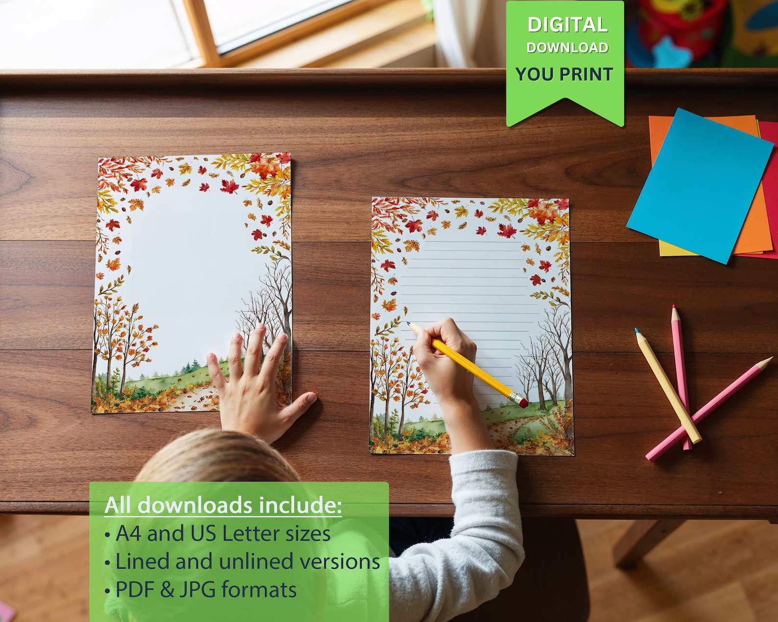 Printable Fall Leaves Border for Kids – Autumn-inspired Coloring Page ...