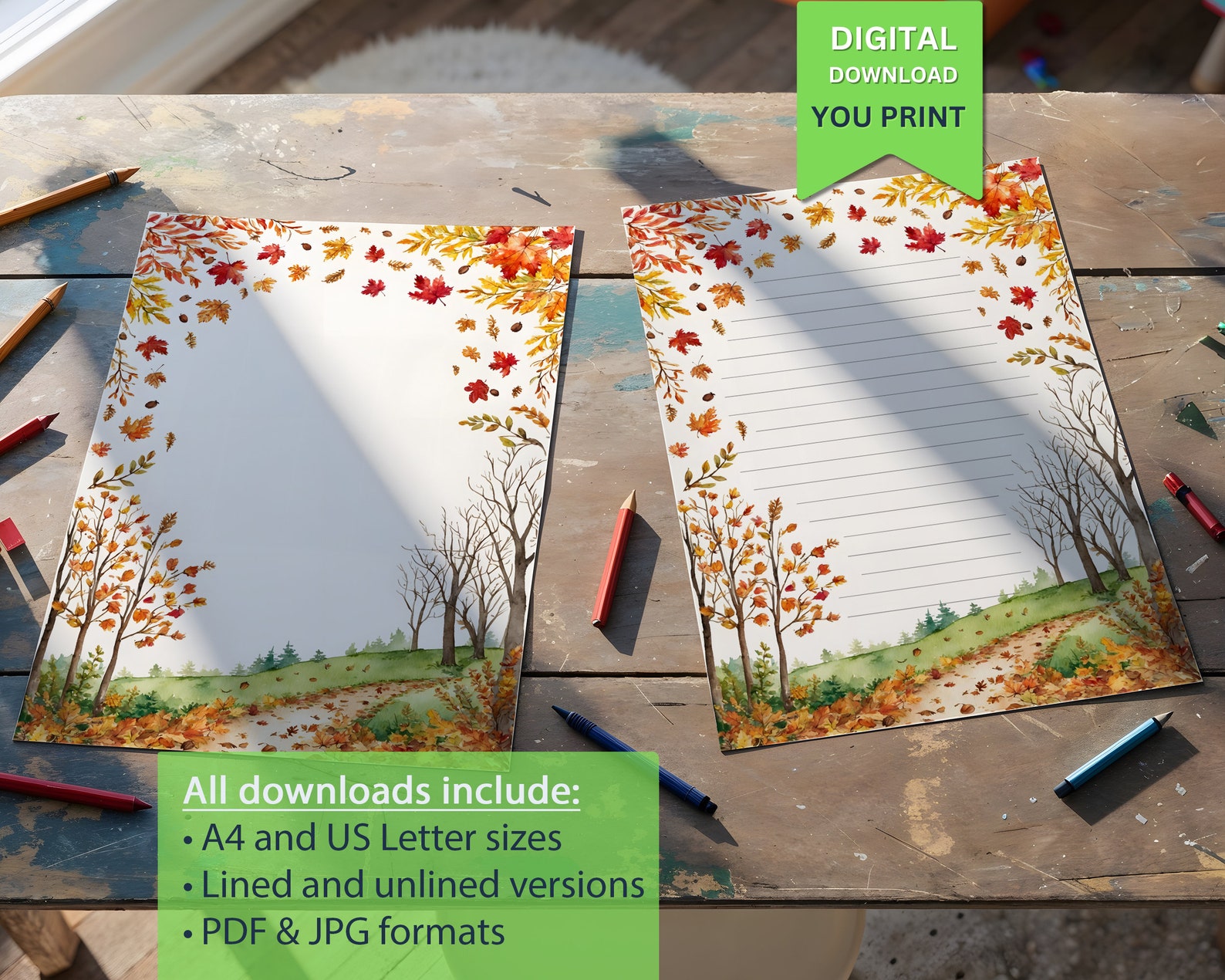 Printable Fall Leaves Border for Kids – Autumn-inspired Coloring Page ...