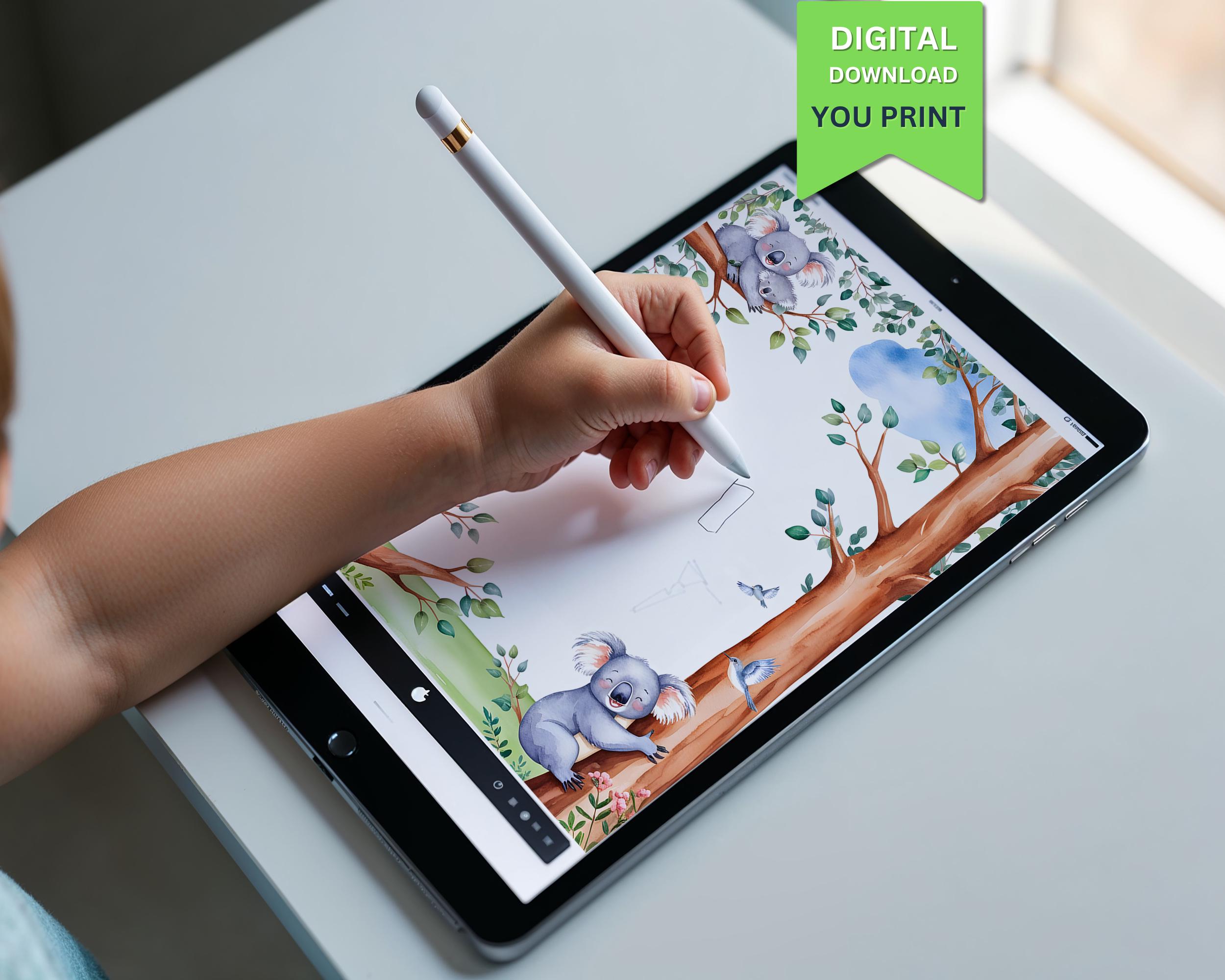 Koala-themed Printable Lined Paper for Kids Fun Animal Stationery for ...