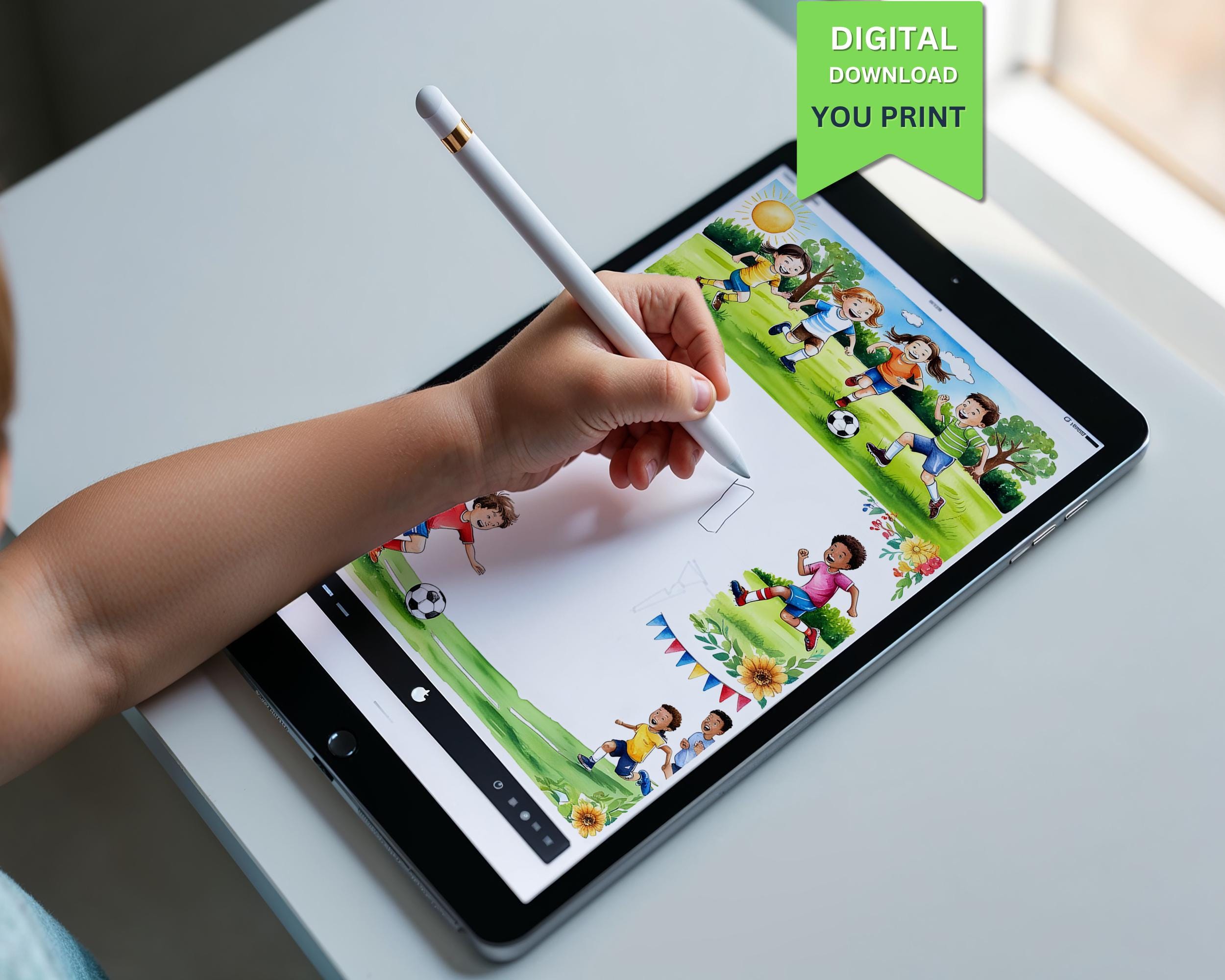 Soccer-themed Printable Writing Paper for Kids Fun & Colorful ...