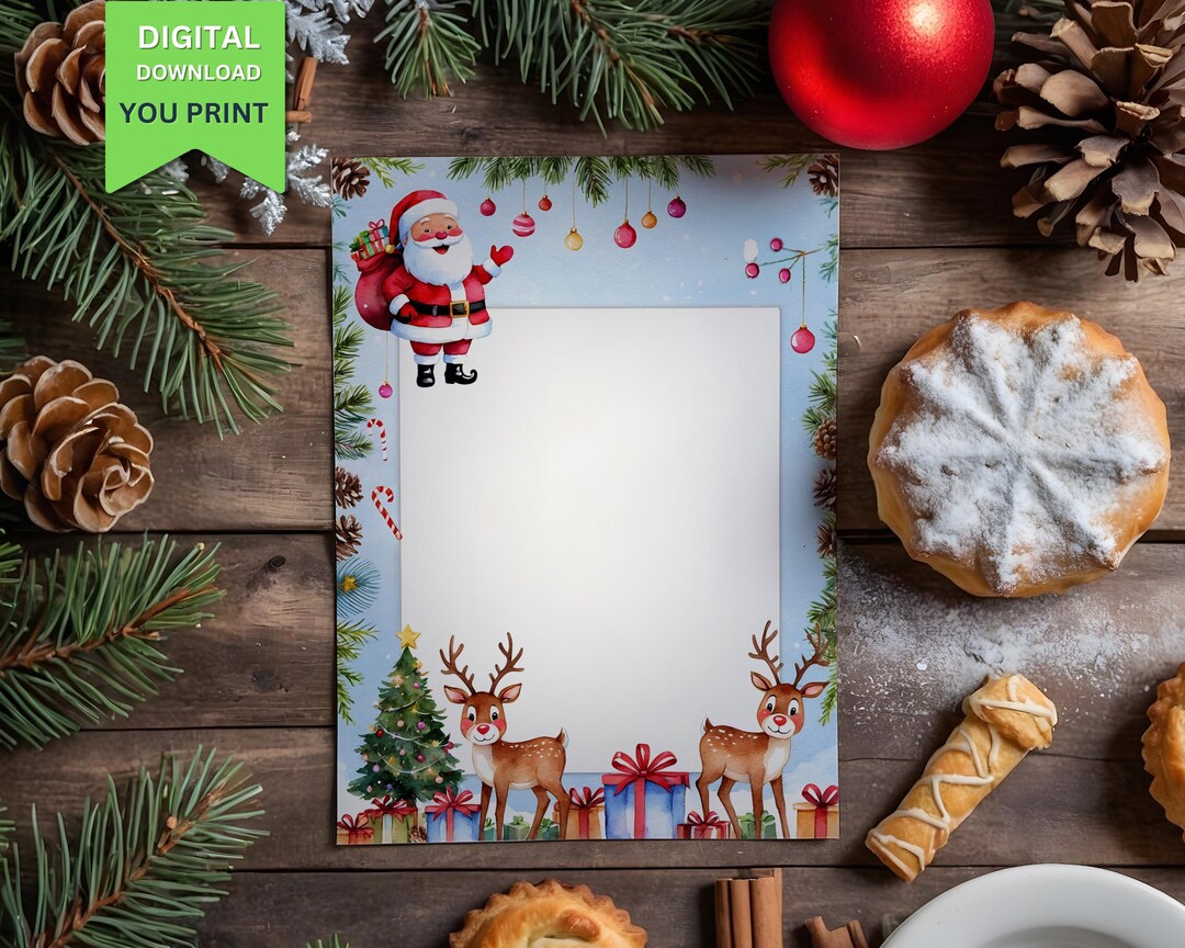 Christmas-themed Digital Paper for Kids | Santa Claus, Reindeer & Gifts ...
