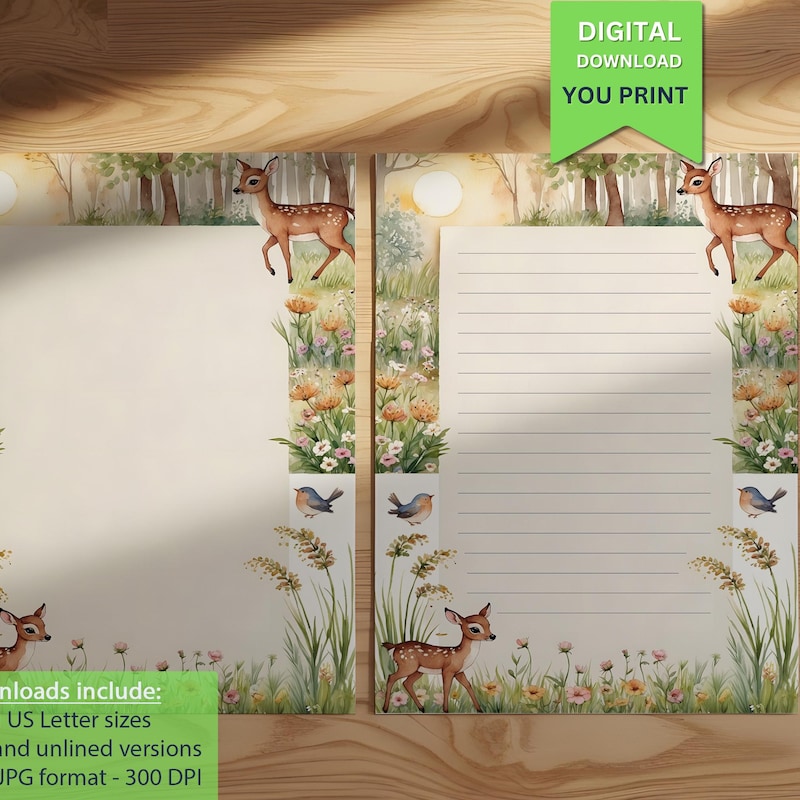 Deer Print Stationary - Etsy