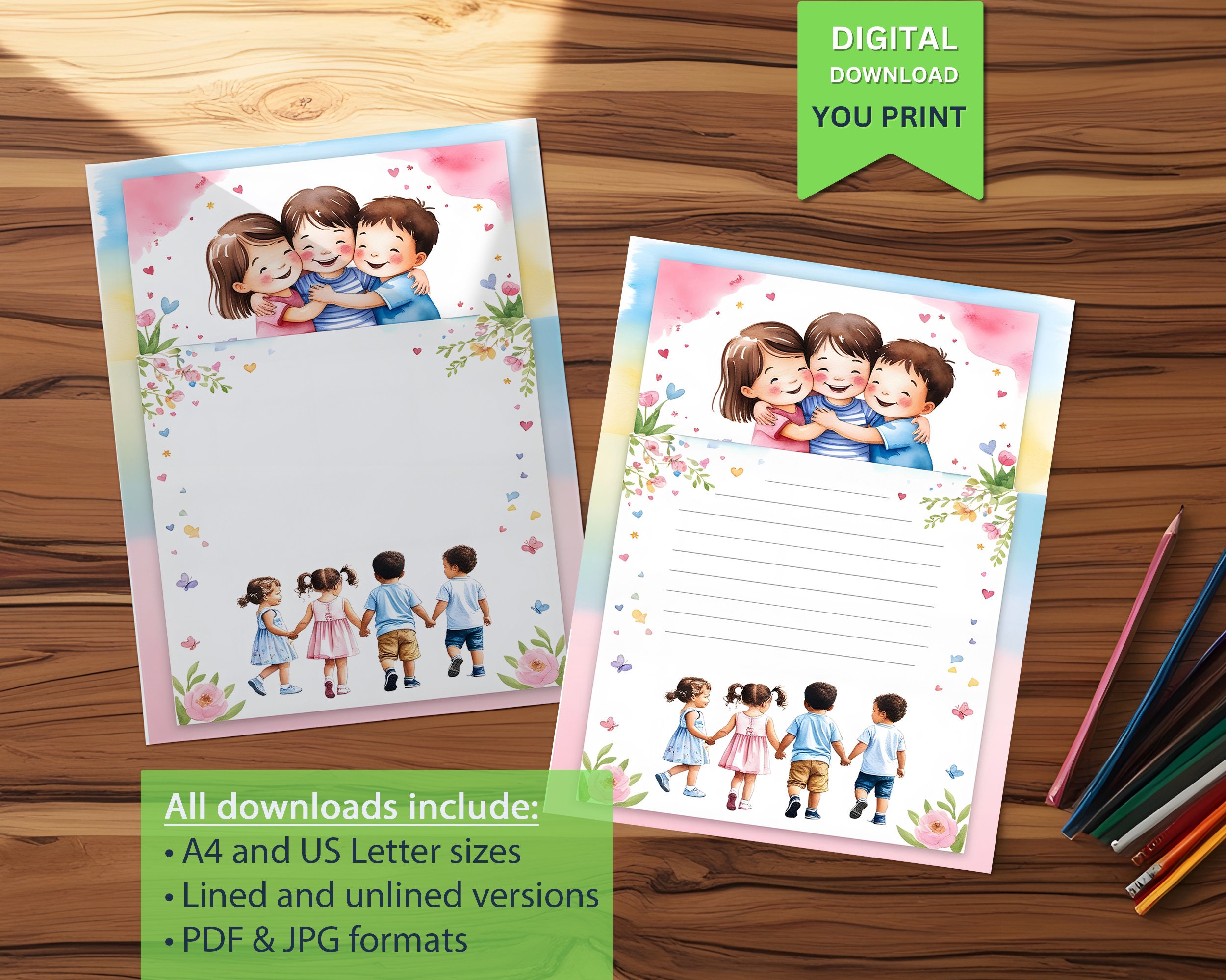 Cute Kids Writing Paper Printables Perfect for Little Letter-writers - Etsy