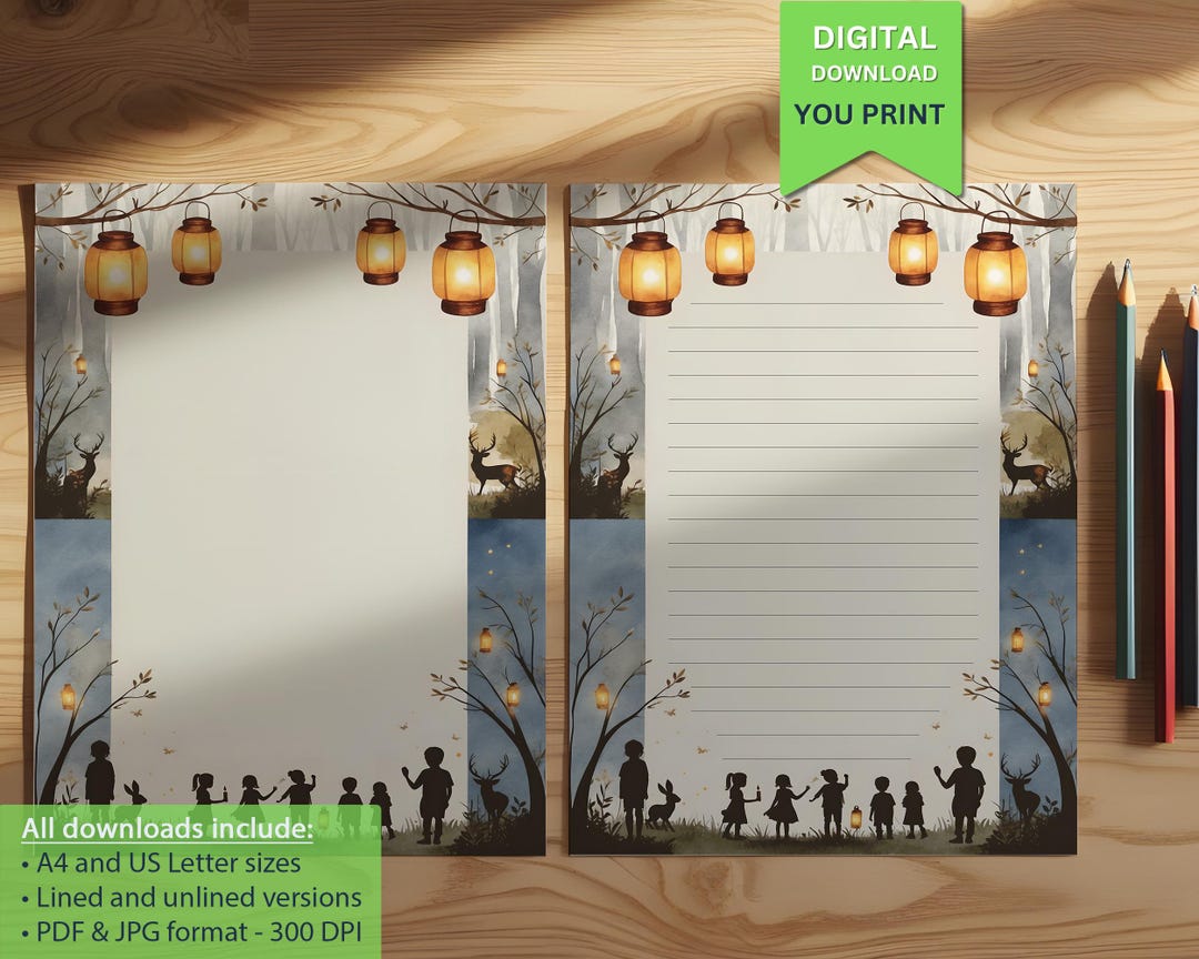 Magical Lantern Walk Writing Paper | A4 & US Letter PDF | Enchanted ...