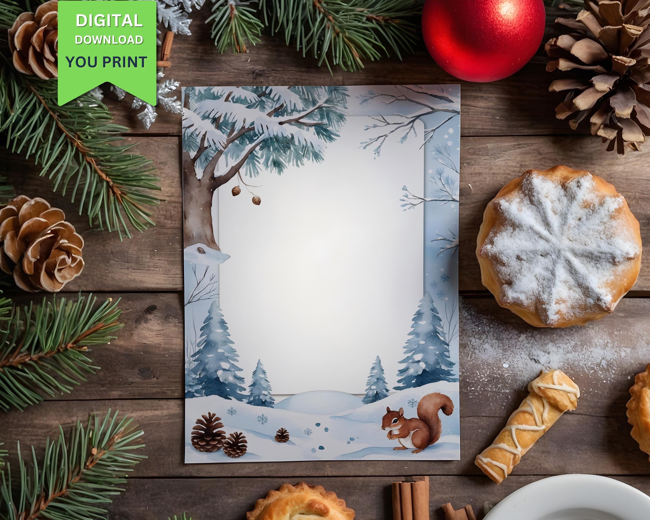 Winter Woodland Squirrel Writing Paper | Snowy Forest Printable ...