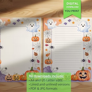 Fun Halloween-themed Printable Writing Paper for Kids – Spooky and Cute ...