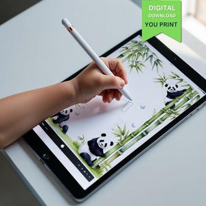 Cute Printable Panda Writing Paper | Bamboo & Panda Stationery for Kids ...
