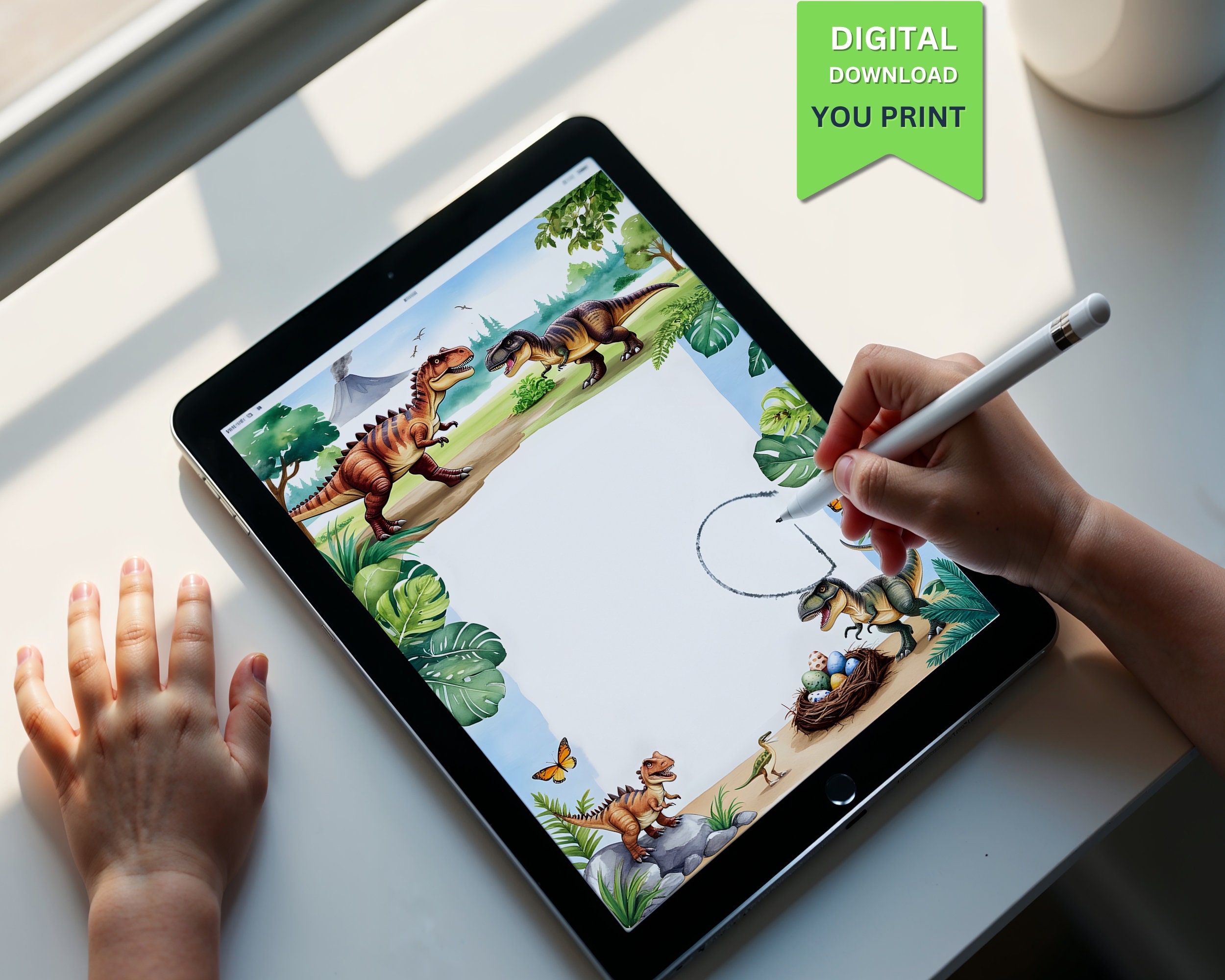 Dinosaur-themed Writing Paper for Kids – Fun Printable Stationery With ...
