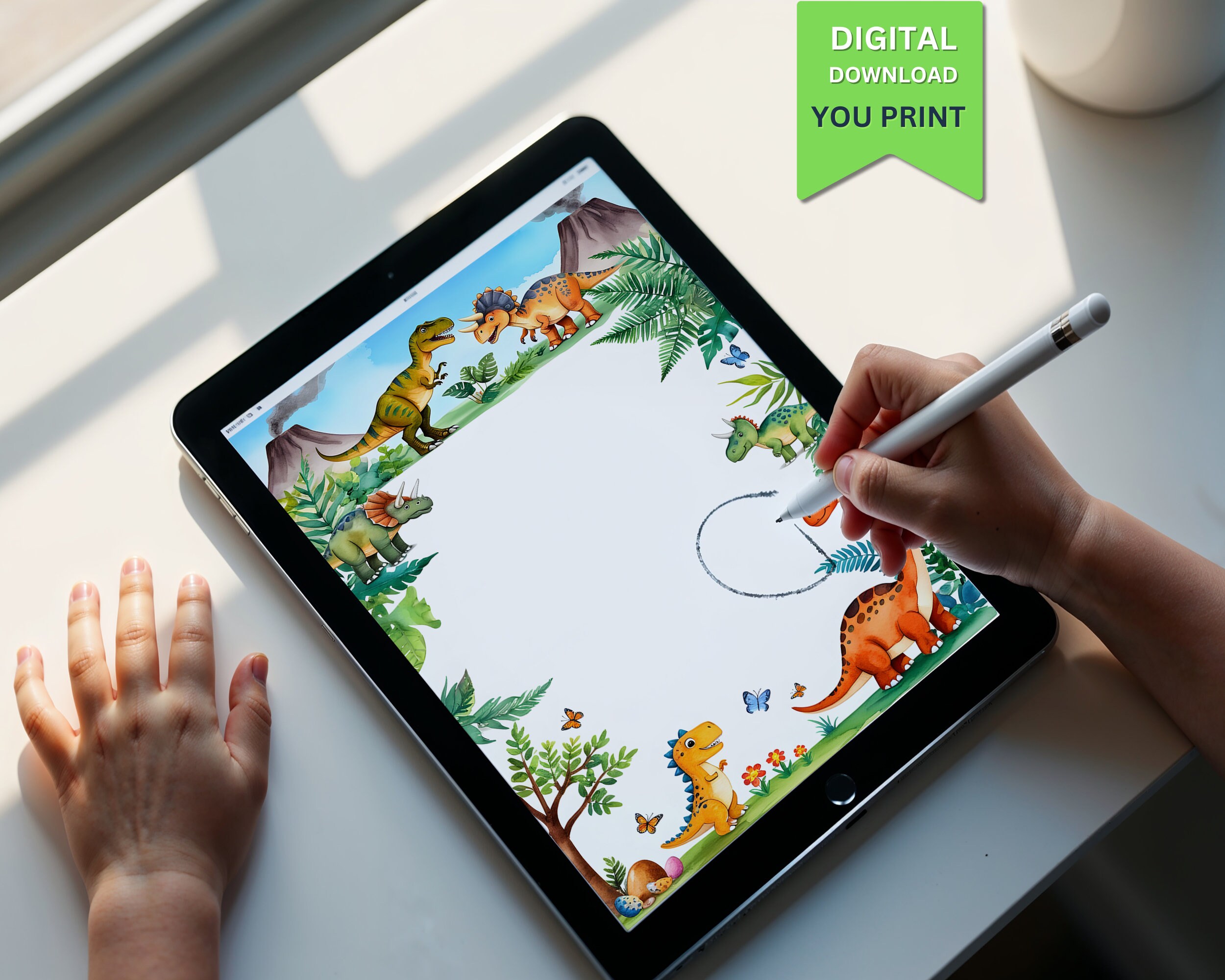 Dinosaur-themed Writing Paper for Kids – Fun Printable Stationery With ...