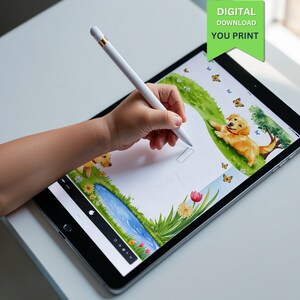 Printable Golden Retriever-themed Writing Paper for Kids – Cute Dog ...