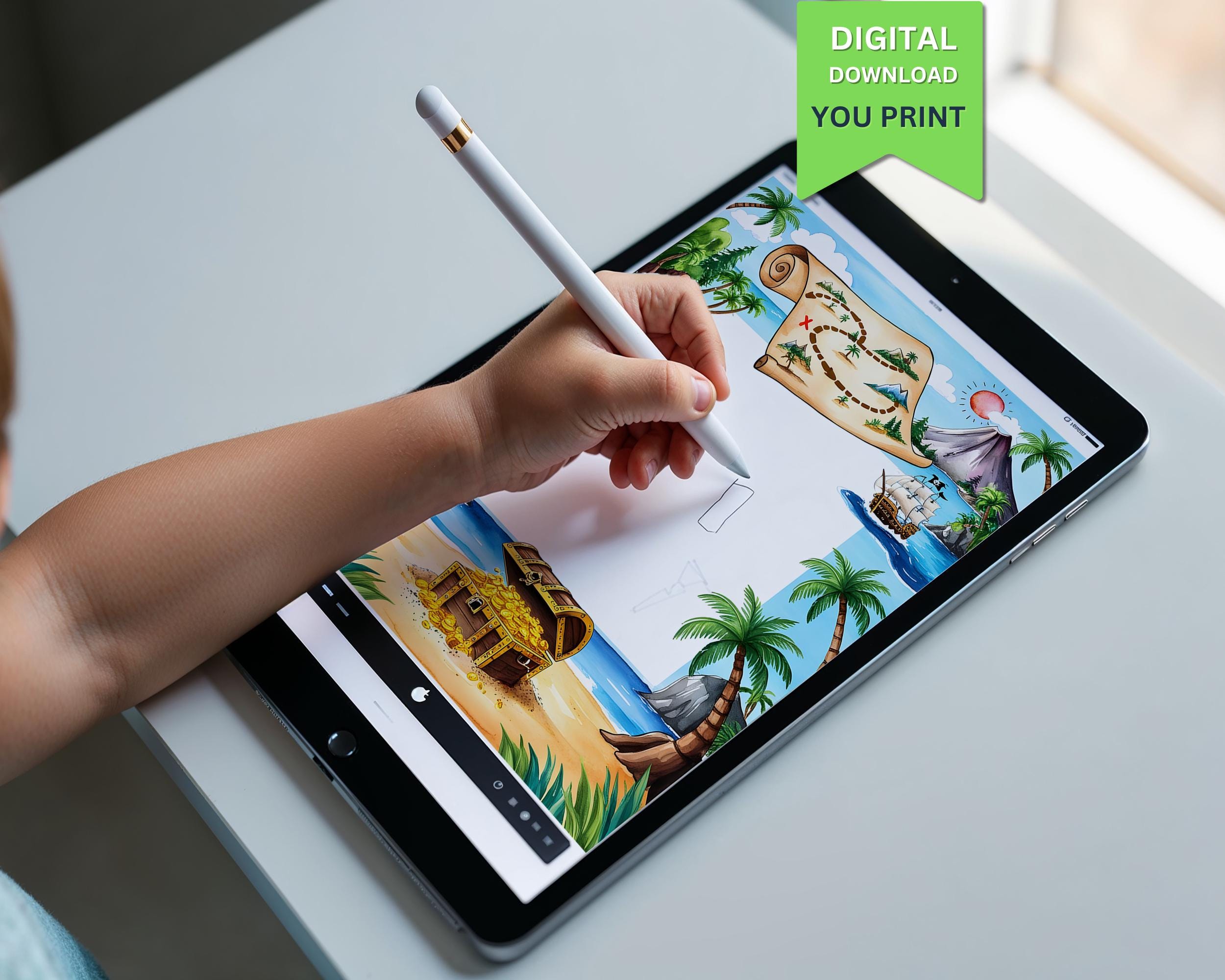 Printable Pirate Treasure Map Writing Paper for Kids, Fun and Creative ...