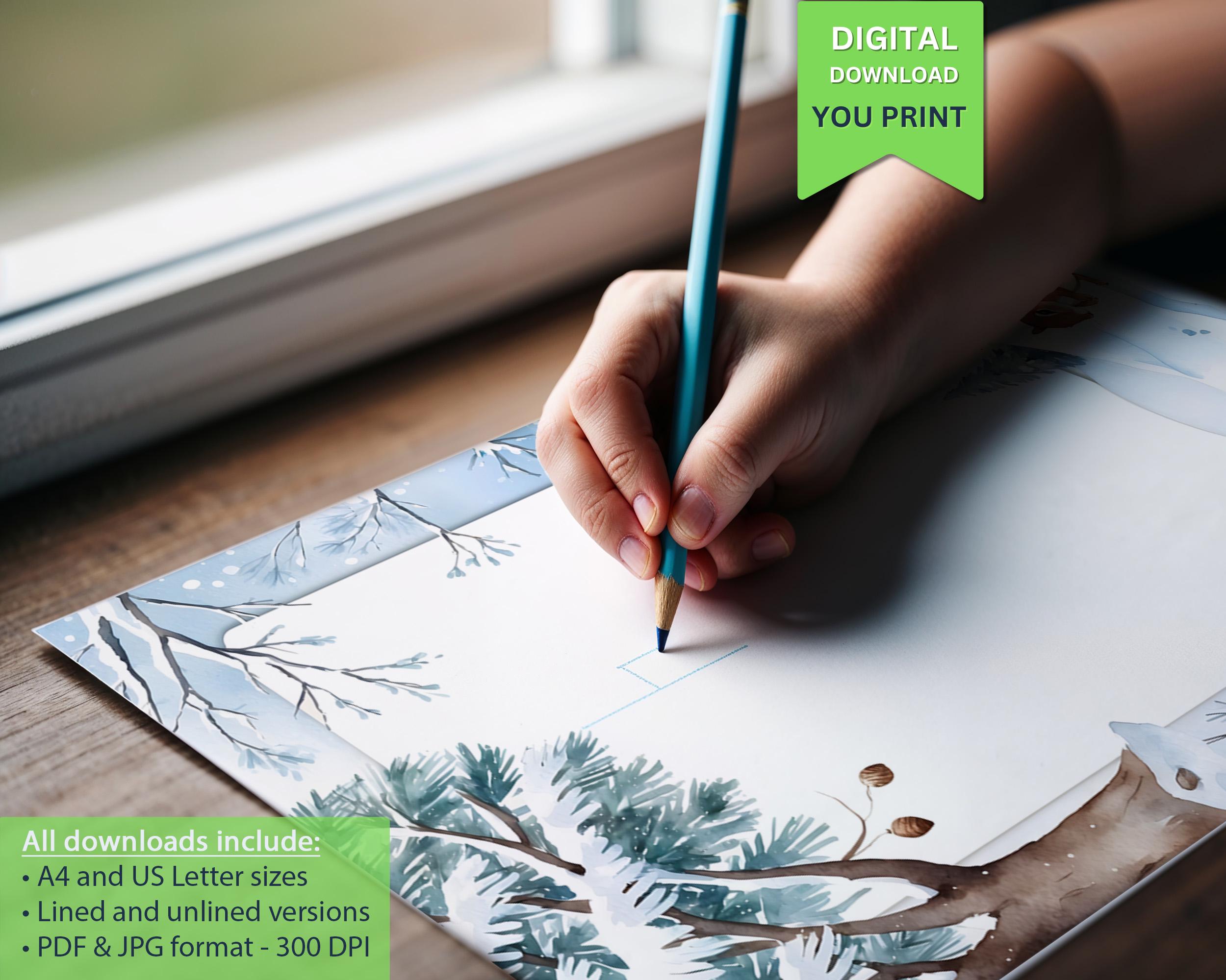 Winter Woodland Squirrel Writing Paper | Snowy Forest Printable ...