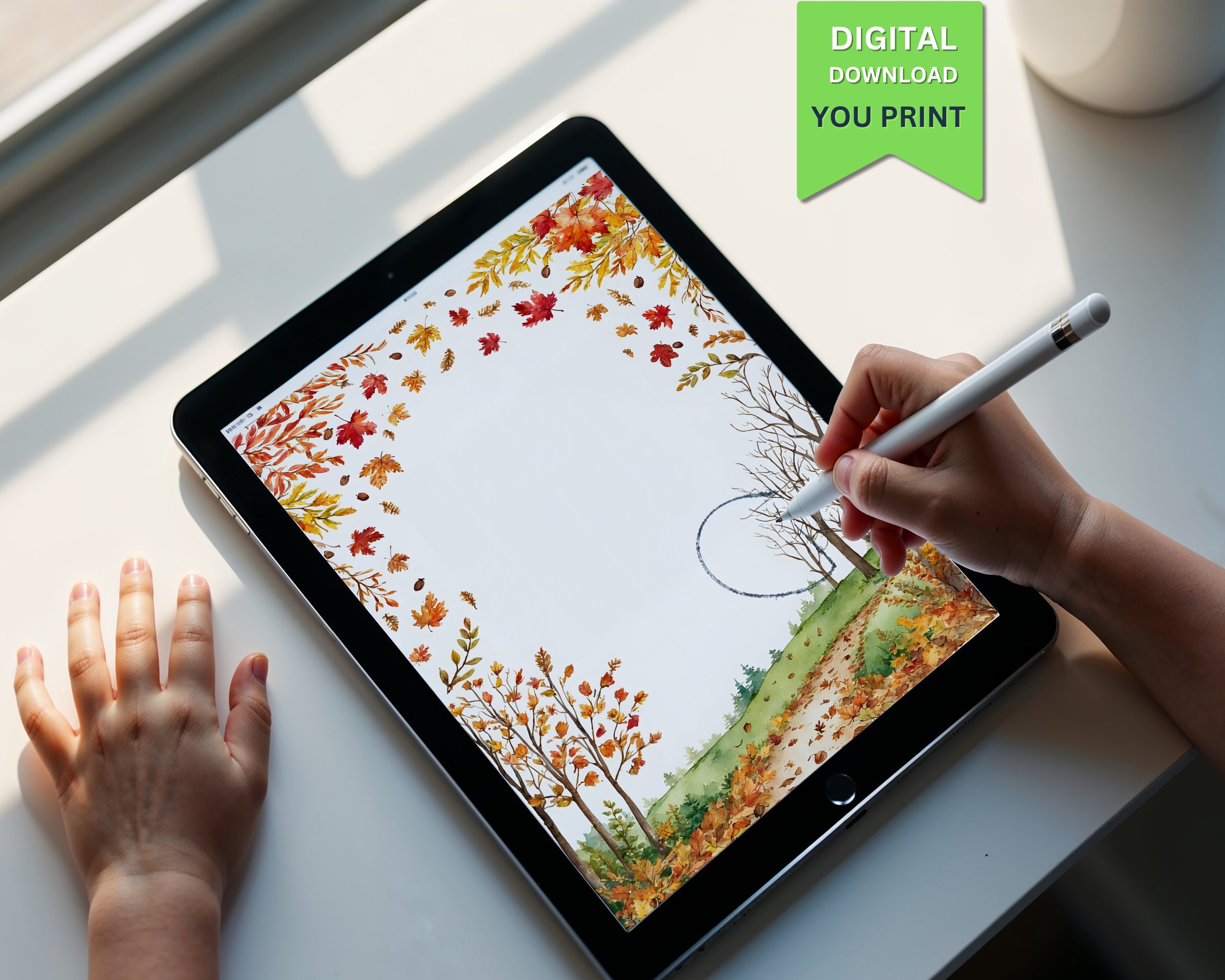 Printable Fall Leaves Border for Kids – Autumn-inspired Coloring Page ...