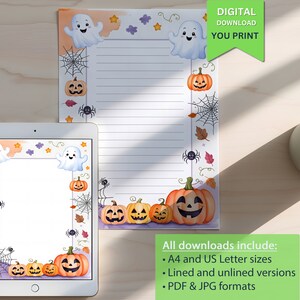 Fun Halloween-themed Printable Writing Paper for Kids – Spooky and Cute ...