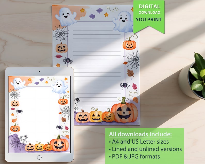Fun Halloween-themed Printable Writing Paper for Kids – Spooky and Cute ...