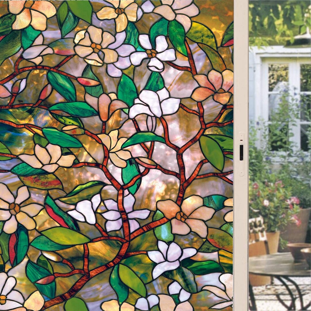 Decorative Window Firm Privacy, 3D Premium Window Film, Flower Film ...