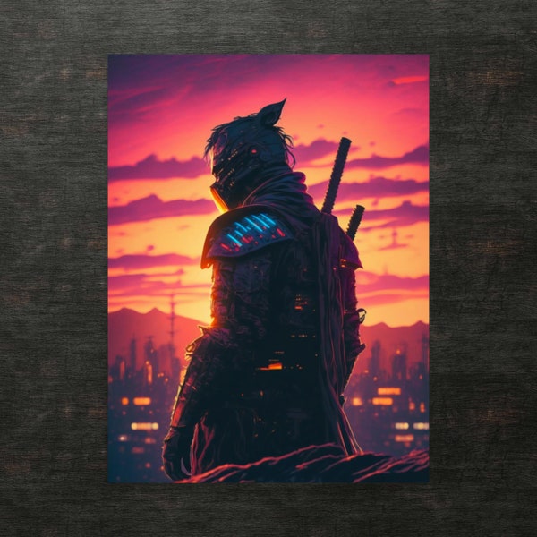 Samurai Cyberpunk Neon - Etsy