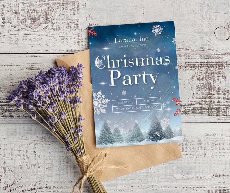 Christmas Party Invitation Template - Christmas Celebration Invite ...
