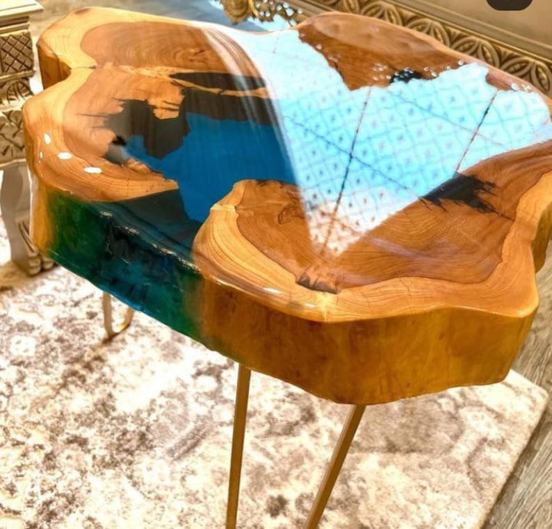 Nature-inspired Resin Art Coffee Table Handmade and Customizable to Fit ...