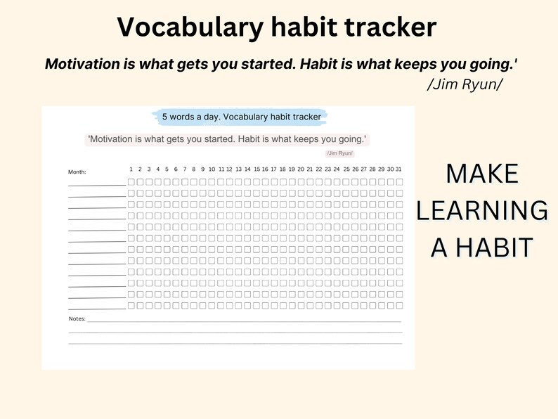 Vocabulary Worksheets, Vocabulary Learning Journal, Printable ...