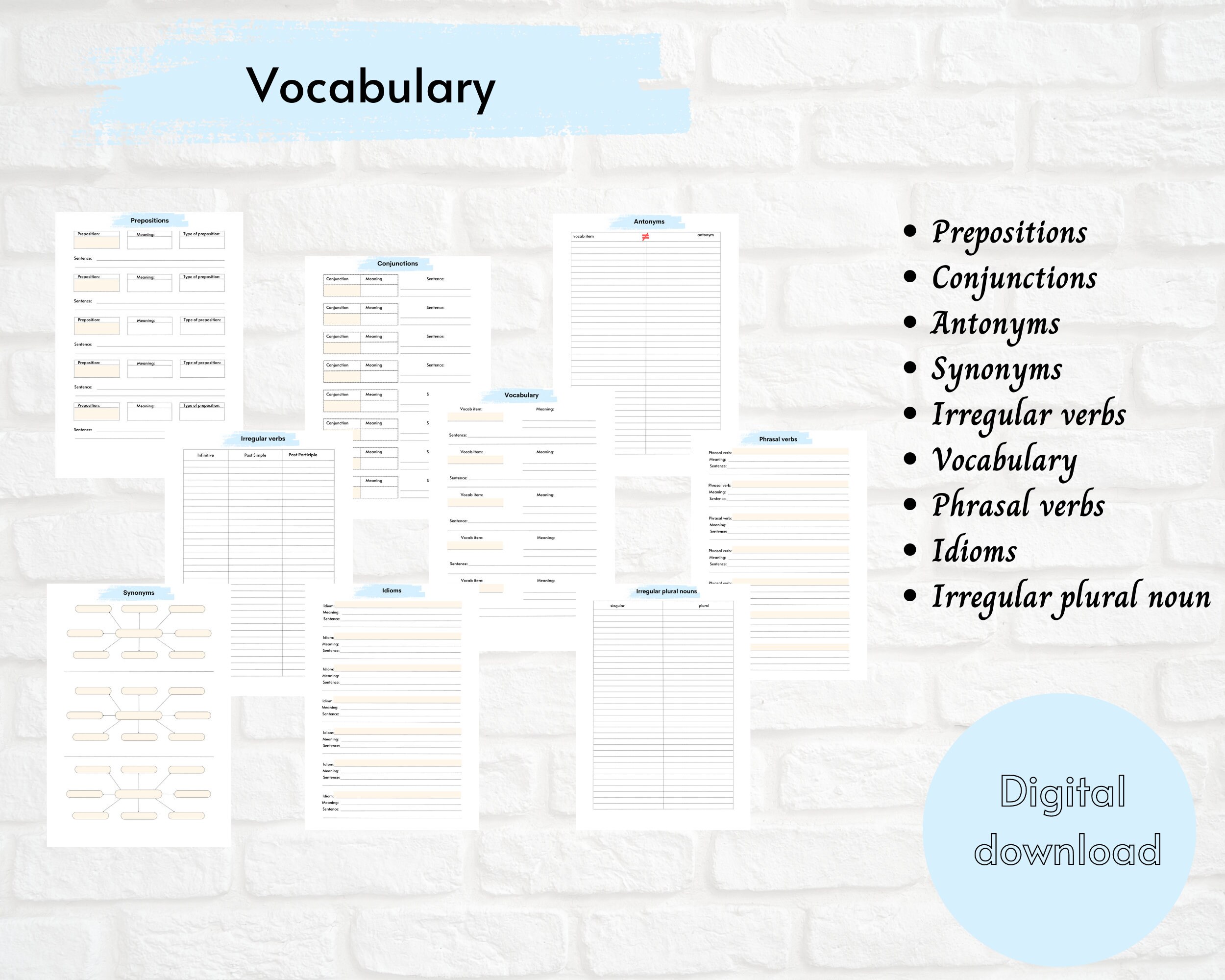 English Study Planner, Language Study Planner, Language Journal ...