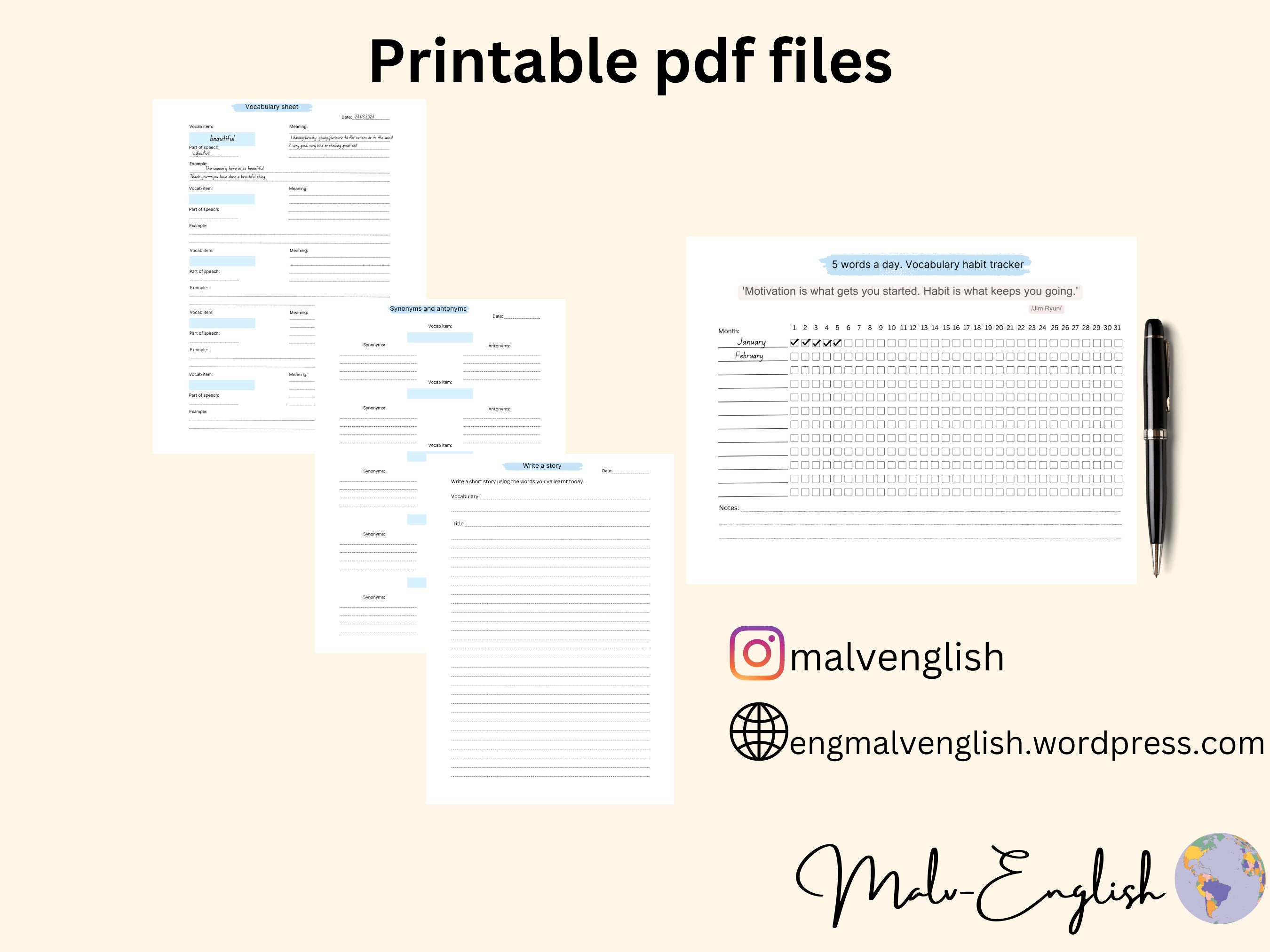 Vocabulary Worksheets, Vocabulary Learning Journal, Printable ...