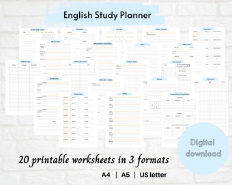 8 Tab Digital Language Study Notebook Vocabulary Language - Etsy UK
