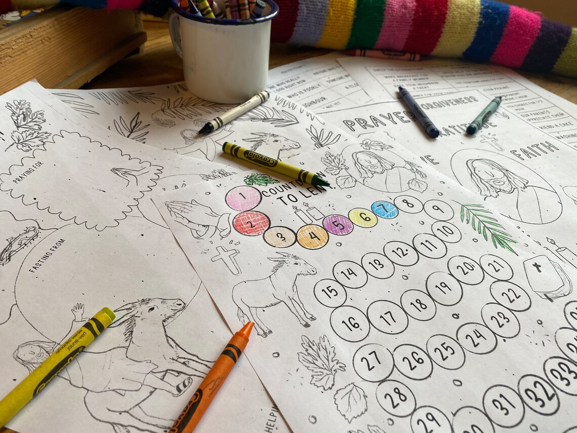 Pdf Printable Lent Bundle Set! Colouring Pages, Countdown Calendar ...